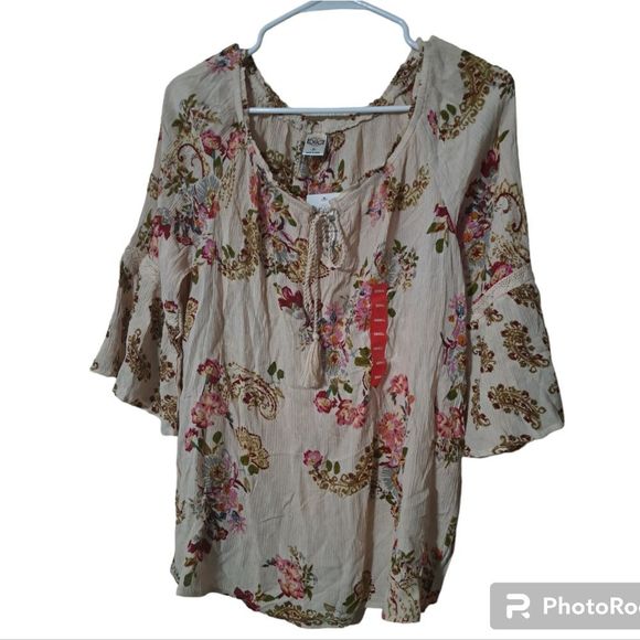 Bila | Tops | Bilachampagne Floral Peasant Top Blouse | Poshmark
